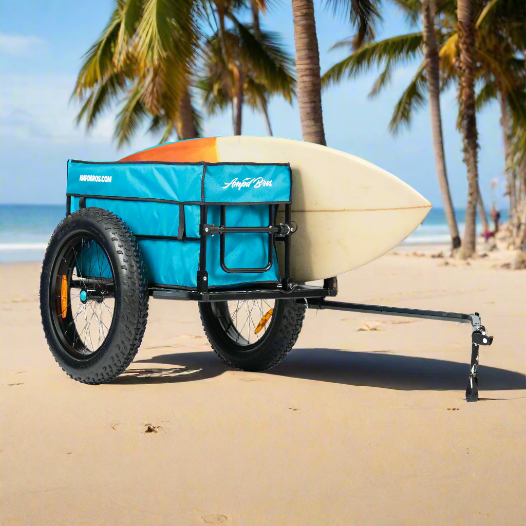 Ampd Bros Deluxe Beach Bike Trailer: Surfboard, Paddleboard, and Beach ...